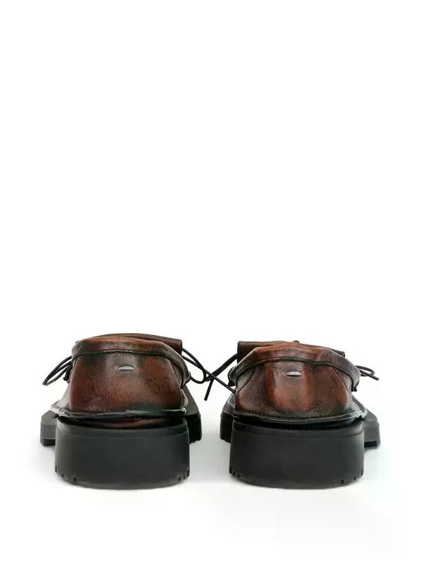 MAISON MARGIELA Fringed Leather Loafers - Brown