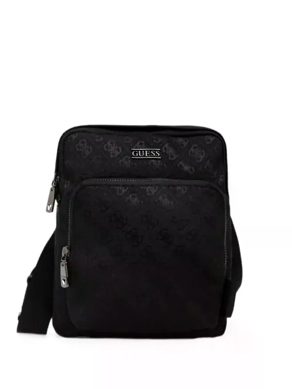 Guess Boston Monogram Zip-fastening Messenger Bag - Black