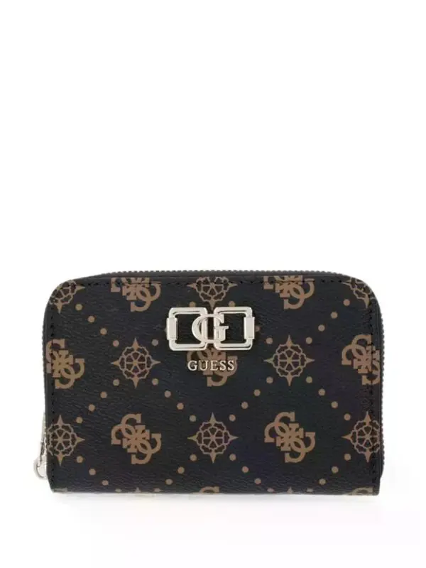 Guess Emelie Logo-print Zip-around Wallet - Black