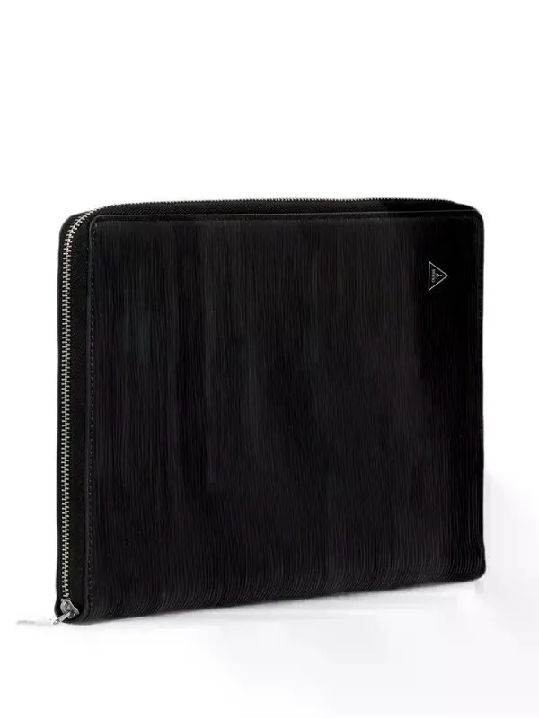 Guess Milano Logo-plaque Textured Wallet - Black