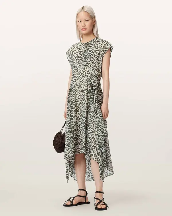 ALLSAINTS Arwen Relaxed Fit Print Midi Dress