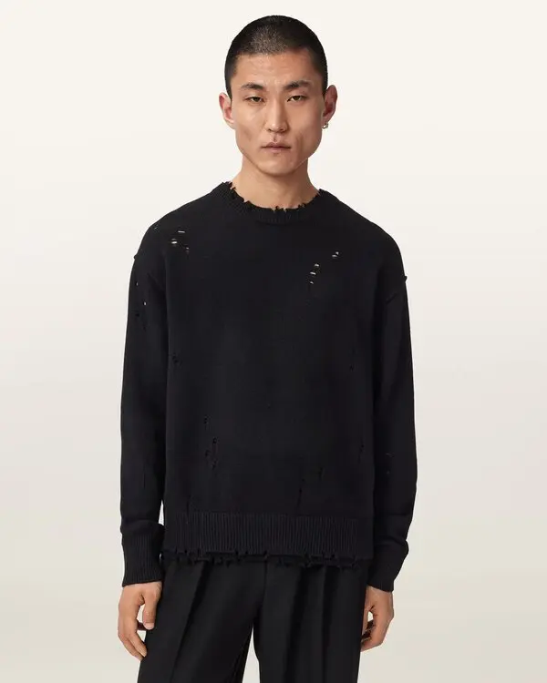 ALLSAINTS Wolf Oversized Wool Blend Sweater - Black