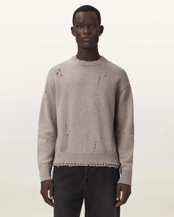 ALLSAINTS Wolf Oversized Wool Blend Sweater - Brown