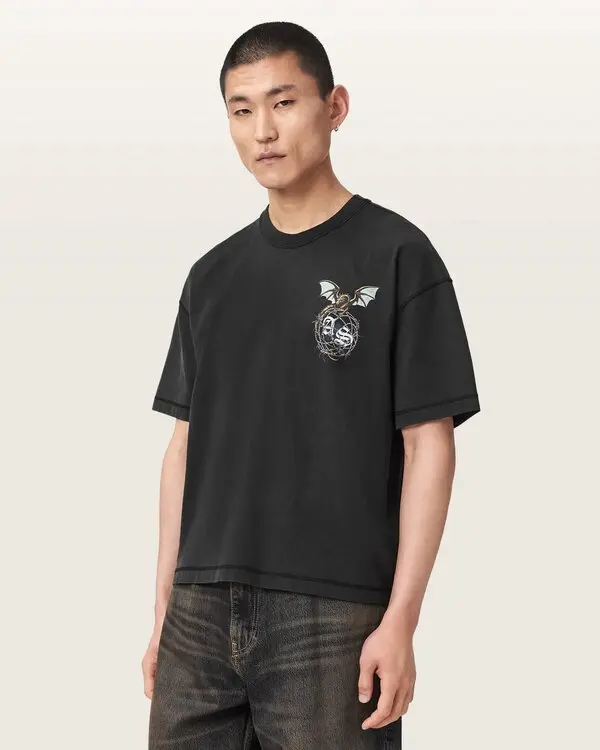 ALLSAINTS Wyvern Short Sleeve Graphic T-shirt - Black
