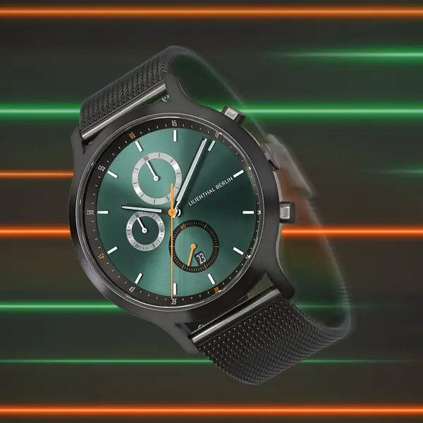 Lilienthal Berlin Chronograph Getaway Mesh Anthracite Brushed
