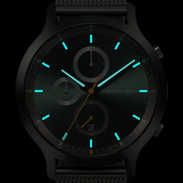 Lilienthal Berlin Chronograph Getaway Mesh Anthracite Brushed