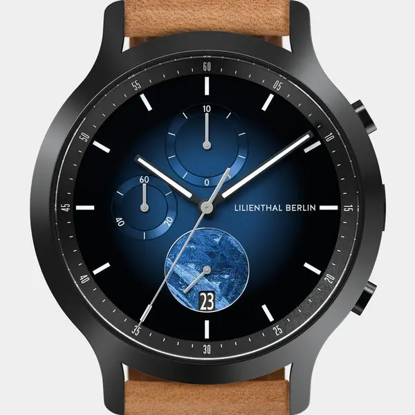 Lilienthal Berlin Chronograph Meteorite Flare Leather Light Brown