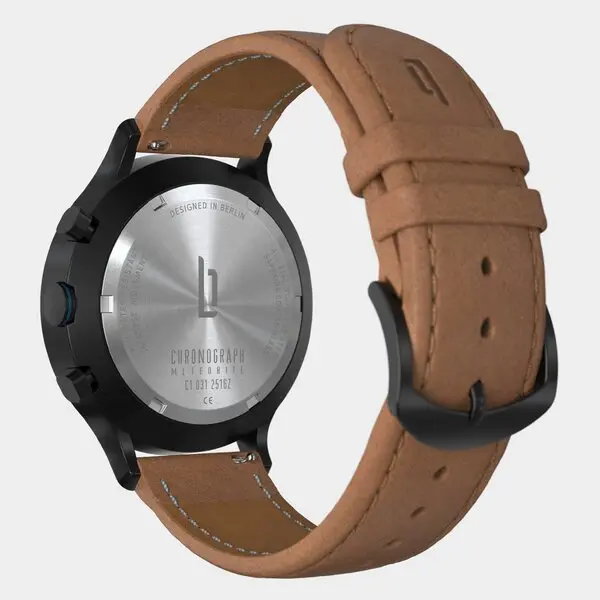 Lilienthal Berlin Chronograph Meteorite Flare Leather Light Brown