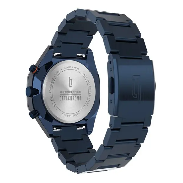 Lilienthal Berlin Octachrono Orange Stainless Steel Brushed