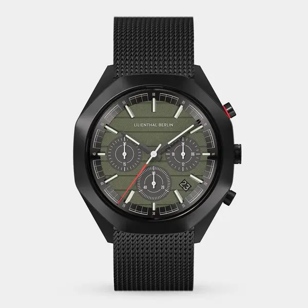 Lilienthal Berlin Octachrono Black Olive Mesh Black Matte - Green