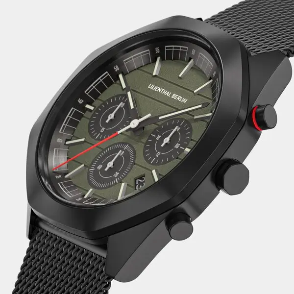 Lilienthal Berlin Octachrono Black Olive Mesh Black Matte