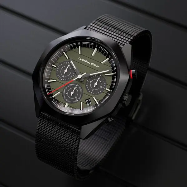 Lilienthal Berlin Octachrono Black Olive Mesh Black Matte