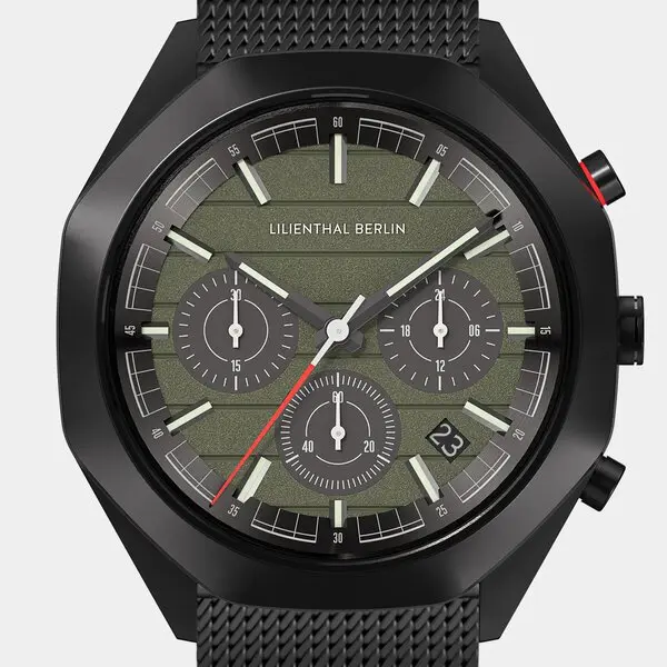 Lilienthal Berlin Octachrono Black Olive Mesh Black Matte