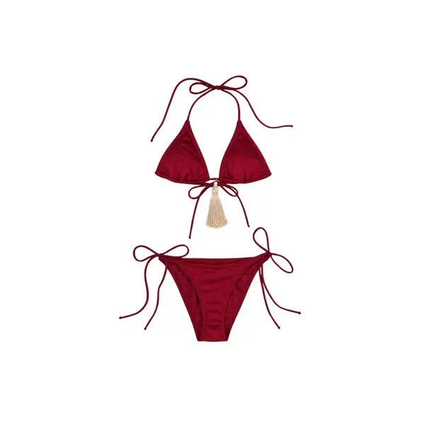 LUISADELMAR SWIMWEAR Sabina Bikini In Wine - Red