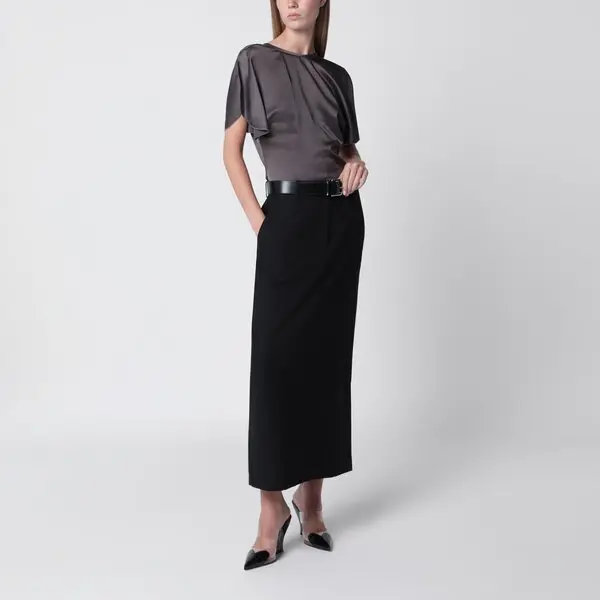 Victoria Beckham Bela Satin Viscose Top In Ore