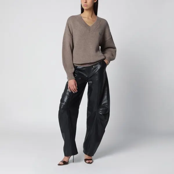 ROTATE BY BIRGER CHRISTENSEN Lamb Leather Cargo Trousers
