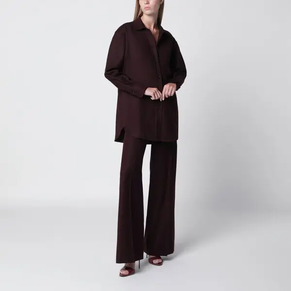Victoria Beckham Virgin Wool Flannel Shirt - Purple