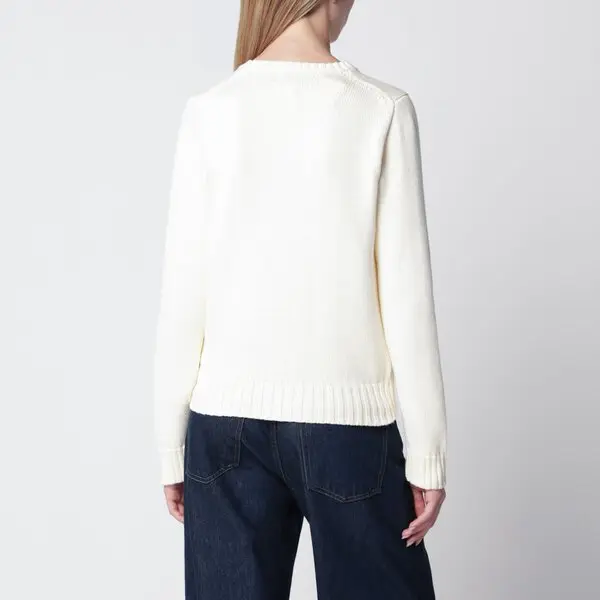 Polo Ralph Lauren Cotton Sweater With Flag Motif - Beige