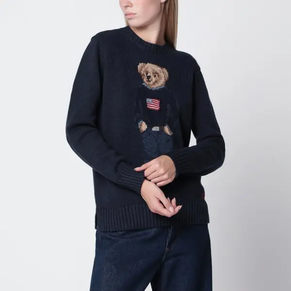 Polo Ralph Lauren Navy Polo Bear Sweater - Blue