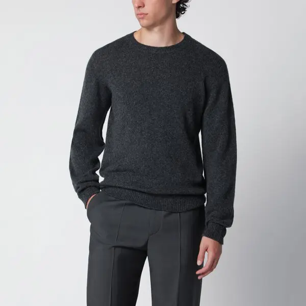 ROBERTO COLLINA Anthracite Wool-blend Sweater