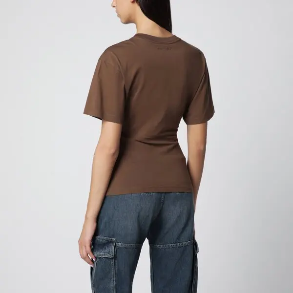 COURREGES Brick/black Cotton T-shirt With Logo