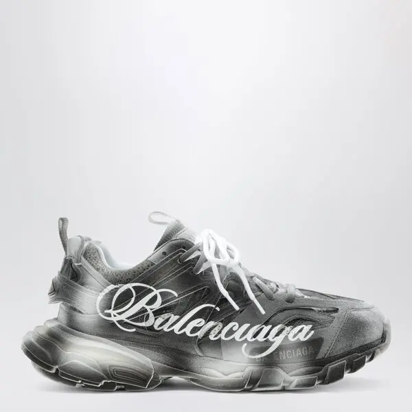 Balenciaga Track Stencil Logo Sneakers - Black