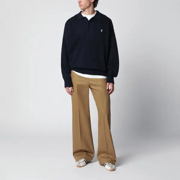 Polo Ralph Lauren Navy Polo Sweater With Flag Motif