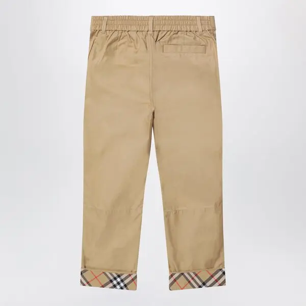 Burberry Cuffed Trousers With Check Motif