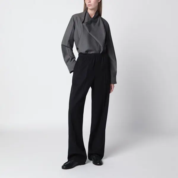 Bottega Veneta Mélange Lightweight Wool Canvas Blouse