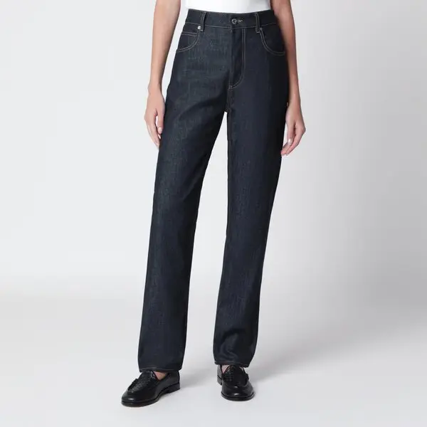 Bottega Veneta Dark Wash Straight-leg Jeans - Blue