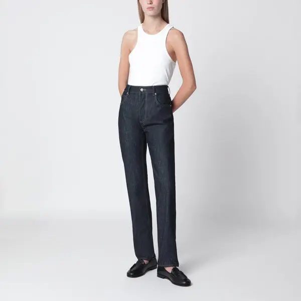 Bottega Veneta Dark Wash Straight-leg Jeans - Blue