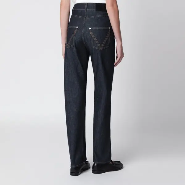Bottega Veneta Dark Wash Straight-leg Jeans - Blue