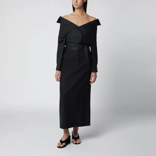 Balenciaga Off-shoulder Wrap Shirt