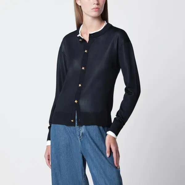 Bottega Veneta Double-knit Silk Cardigan - Blue