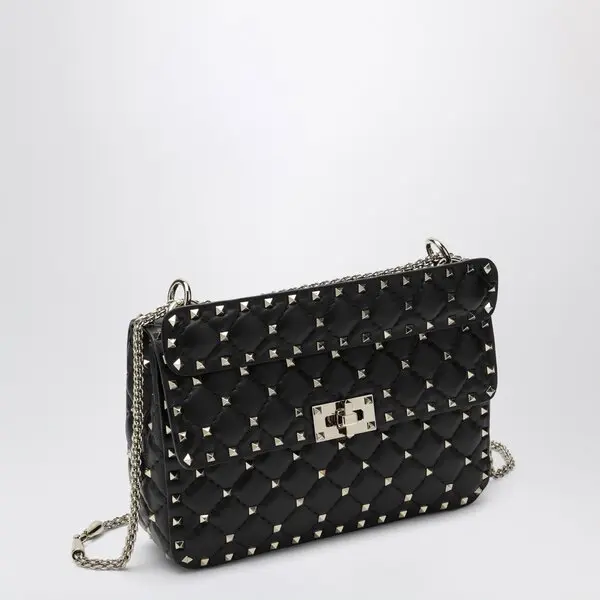 Valentino Garavani Medium Rockstud Spike Bag In Nappa Leather - Black