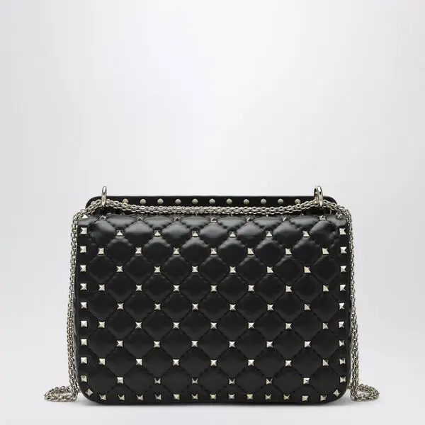 Valentino Garavani Medium Rockstud Spike Bag In Nappa Leather - Black