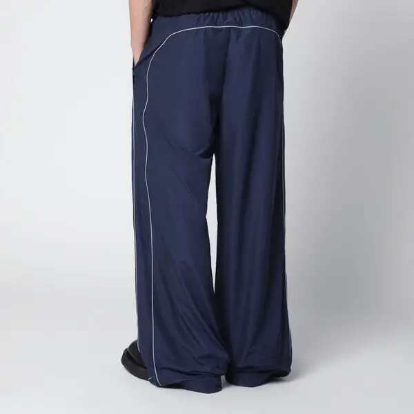 Balenciaga Bodies Track Pants In Dark Navy Poplin