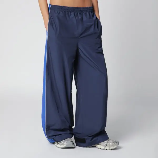 Balenciaga Techwear Jogger Pants In Navy Cotton Blend - Blue