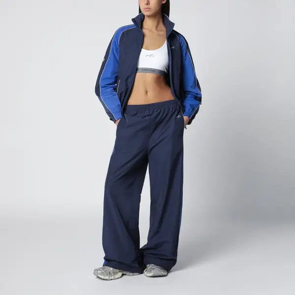 Balenciaga Navy Cotton Blend Techwear Jogger Pants