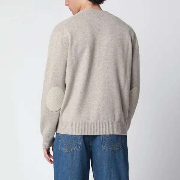 Bottega Veneta Greige Mélange Cashmere-blend Cardigan - Beige