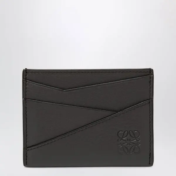 Loewe Dark Green Puzzle Card Holder In Leather - Grey