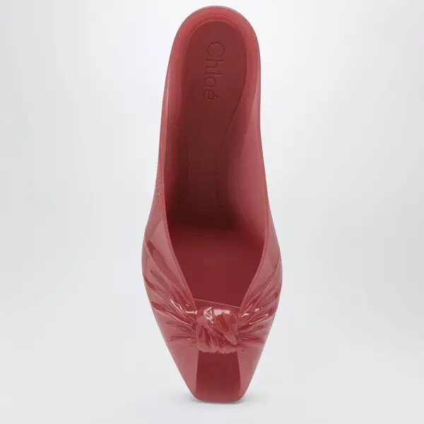 Chloé Transparent Tpu Jelly Mules With Bow