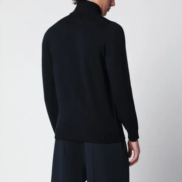DRUMOHR Navy Wool Turtleneck Sweater