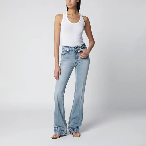 HAIKURE Flora High-waisted Flared Jeans - Light Blue