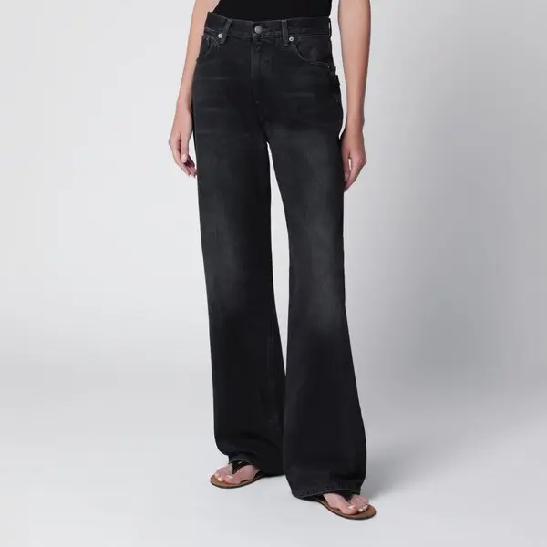 HAIKURE Vintage Denim Wide Leg Jeans - Black