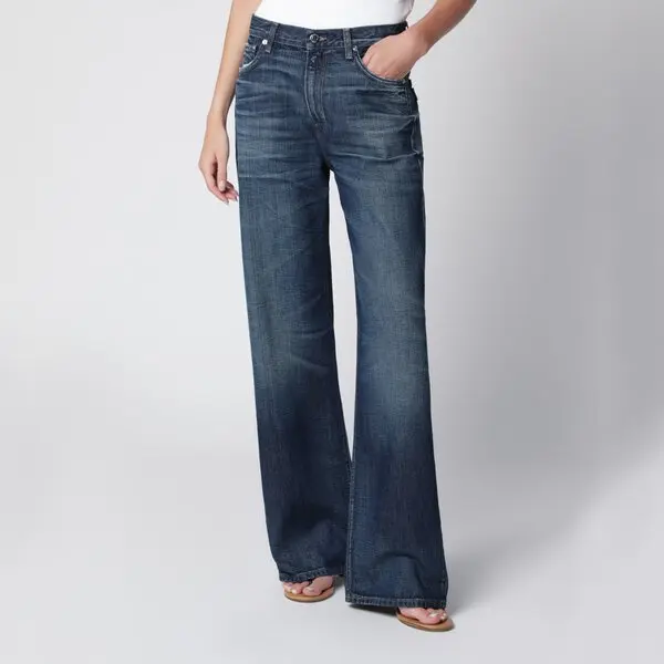 HAIKURE Korea Jeans In Washed Dark Denim - Blue