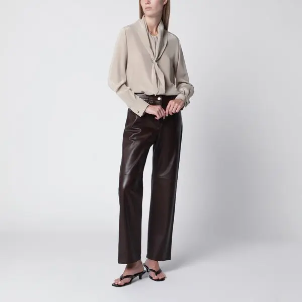 Max Mara Lamb Nappa Leather Trousers