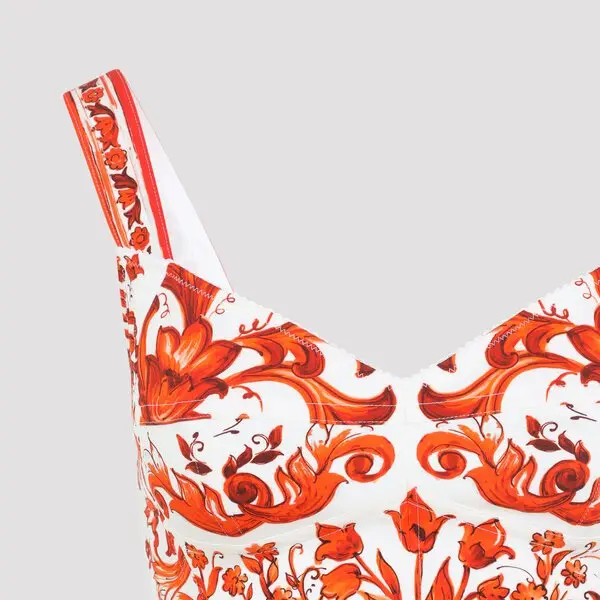 Dolce & Gabbana Charmeuse Maiolica Bustier Top