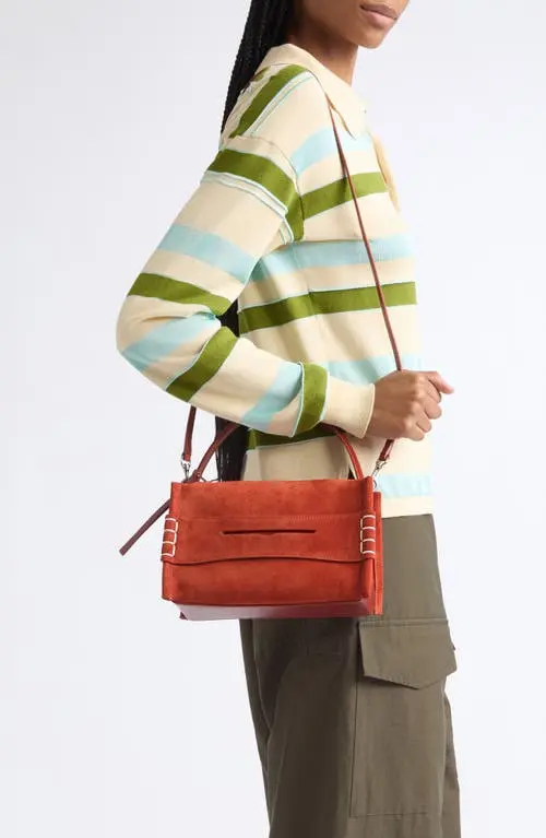 JW Anderson Small Loafer Suede Crossbody Bag - Rust 405