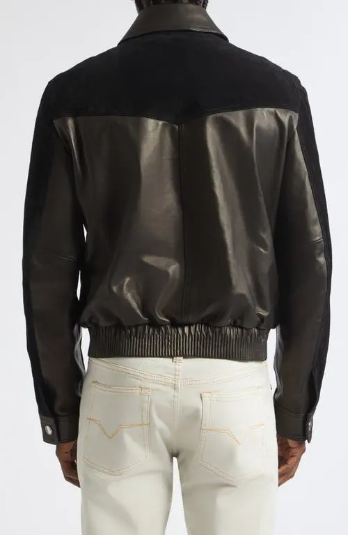 Versace Mixed Media Blouson Jacket